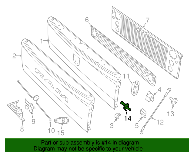 2002-2021 Mopar Tailgate Striker Plate 6512878AA | TascaParts.com