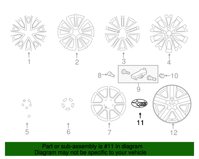 28821VA000 - OEM NEW 2015-2020 Subaru Forester Legacy Outback WRX Wheel ...