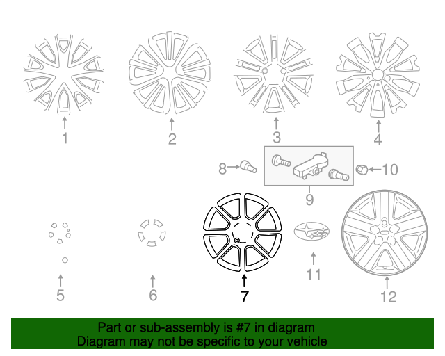 Subaru Wheel, Spare 28151AL00A | Auto Parts