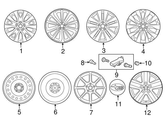 28111AL16A - Wheel Alloy - 2018 2019 Subaru Outback | World OEM Parts ...