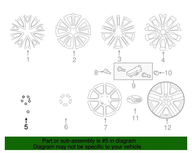 2015-2019 Subaru Legacy 2015 Subaru Legacy Aluminum Rim Wheel 17 inch ...