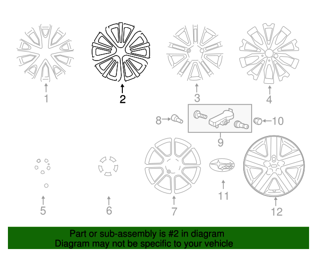 2015-2019 Subaru Legacy Alloy Wheel, Eighteen Inch, Dark Gray color ...