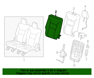 84434207 - Light Ash Gray 3rd Row Driver Side Seat Back Cushion Cover ...