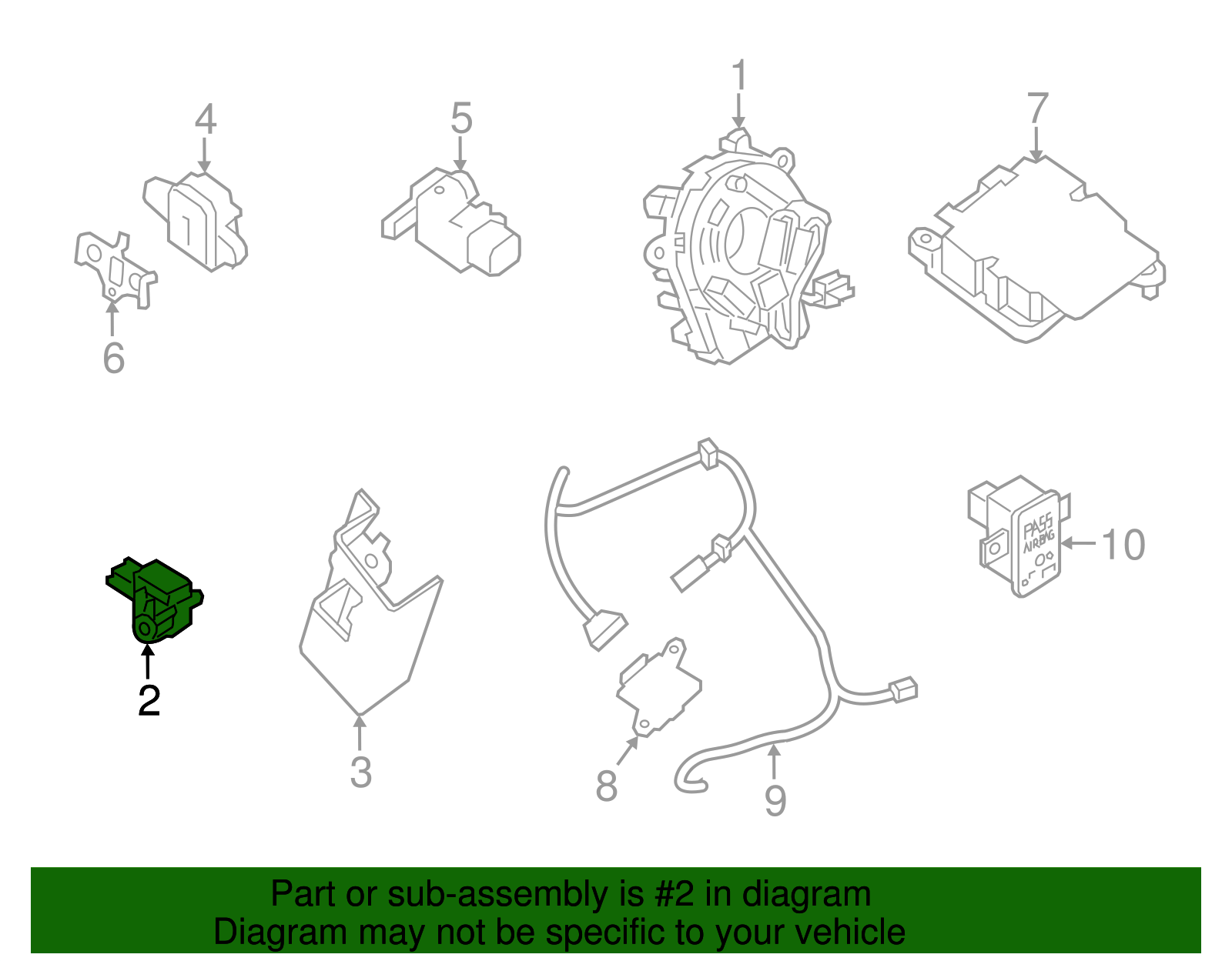 2013-2019 Nissan Air Bag Impact Sensor 98581-3SG5A | My Nissan Part