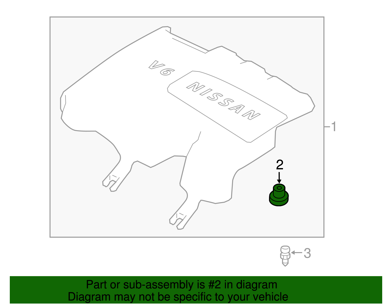 2017-2024 Nissan Engine Cover Grommet 16557-9NF0A | Team Nissan Inc.