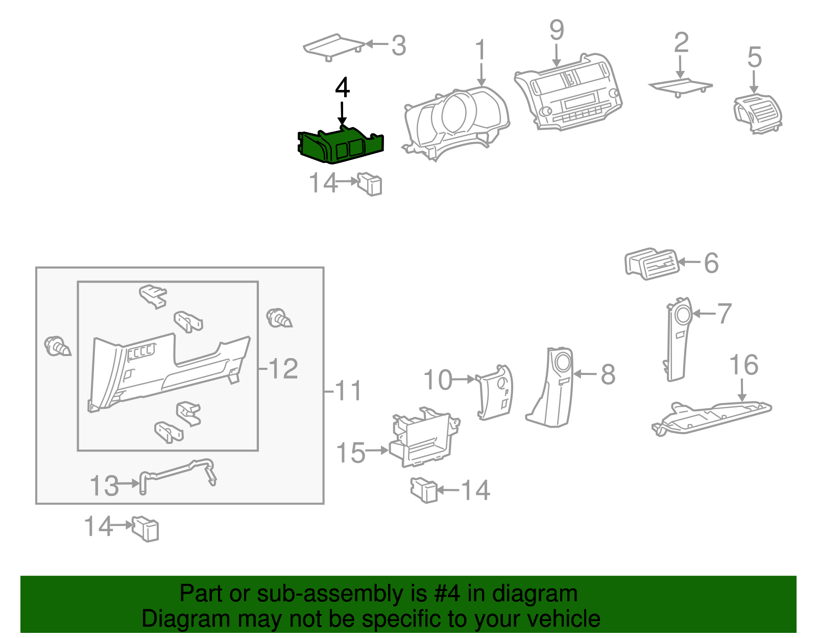 2010-2024 Toyota 4Runner 2010-2024 Toyota 4Runner - Switch Panel 55447 ...