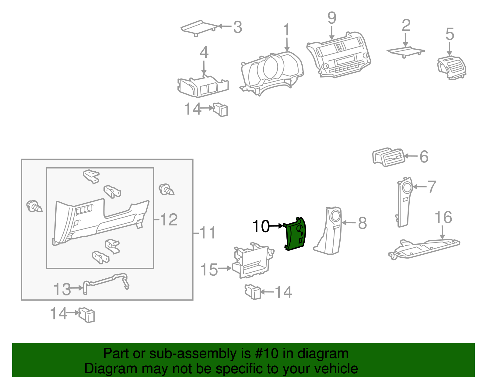 55480-35010-C0 - Trim Bezel - 2010-2020 Toyota 4Runner | Nucar Toyota ...