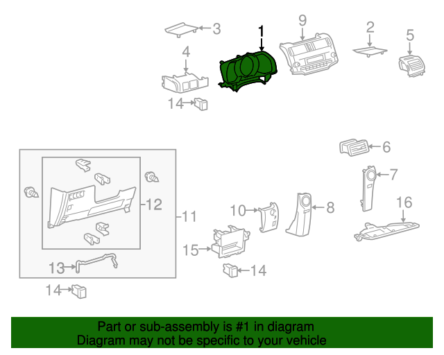 2020-2023 Toyota 4Runner Cluster Trim 55404-35350 | Toyota Parts