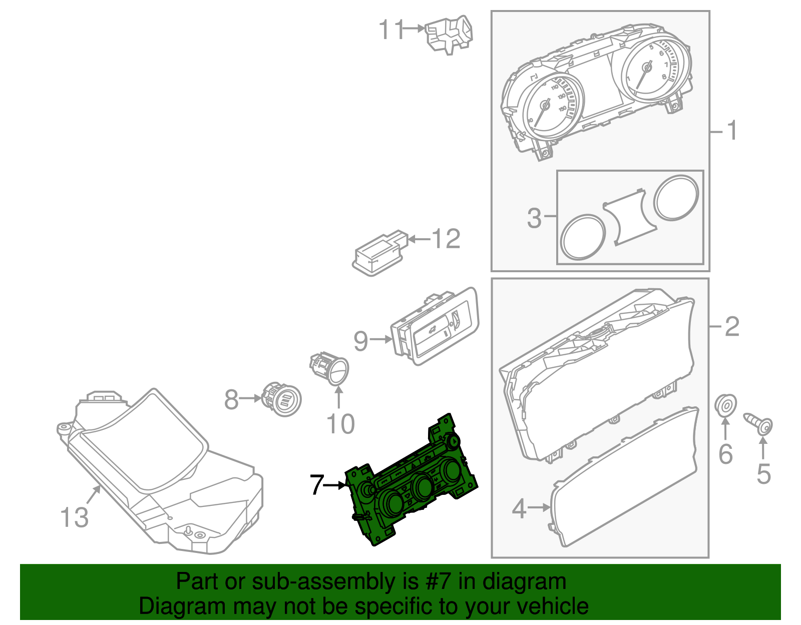 Genuine OEM Dash Control Unit Part# LR067187 Fits 2013-2016 Land Rover ...