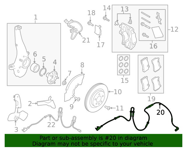 2022-2024 Land Rover Disc Brake Pad Wear Sensor LR153546 | Express Land ...
