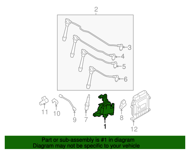 2007-2012 Hyundai Elantra Ignition Coil 27301-23900 | AutoNationParts.com