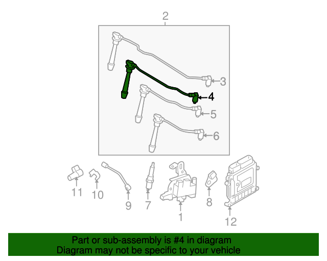 27430-23700 - Spark Plug Wire 1996-2012 Hyundai | AutoNationParts.com