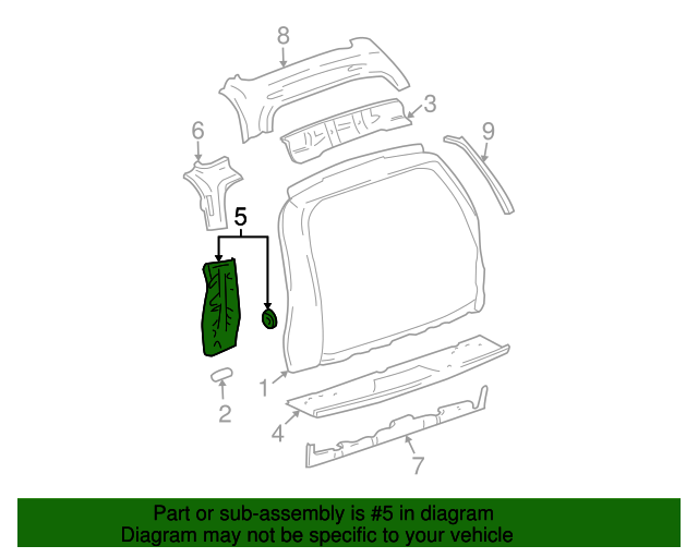 2002-2006 GM Reinforcement 15173956 | GMPartsDirect.com