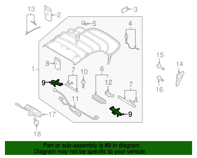 8F0-871-405 - Convertible Top Latch Bracket 2010-2017 Audi | Audi OEM Parts