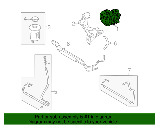 Genuine OEM Power Steering Pump Part# QVB500380 Fits 2005-2009 Land ...
