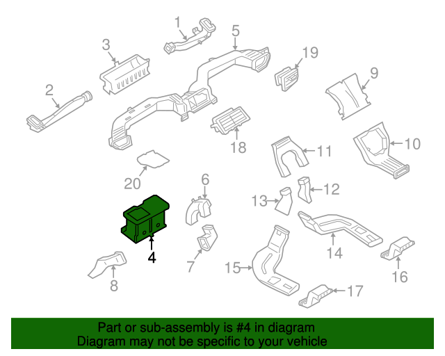 2015-2019 Lincoln MKC Duct Air EJ7Z-19E726-A | OEM Parts Online