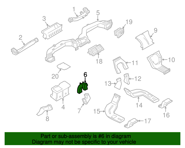 2015-2019 Lincoln MKC Hose Vent Air Louver EJ7Z-18490-A | OEM Parts Online
