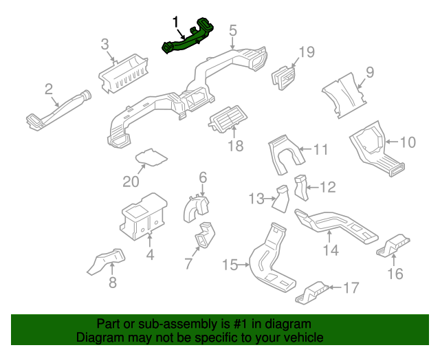 2015-2019 Lincoln MKC Duct Assembly Air Conditioner EJ7Z-19E630-A | OEM Parts Online