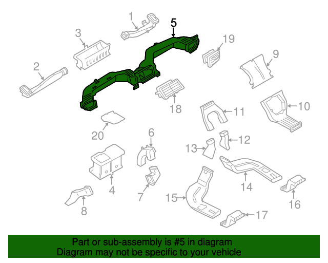 2015-2019 Lincoln MKC Duct Air EJ7Z-19B680-C | OEM Parts Online