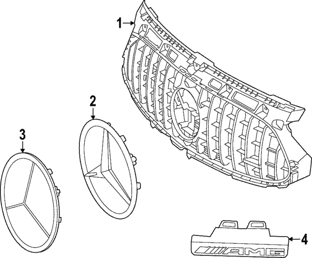 247-880-16-06 - Grille Assembly 2021-2023 Mercedes-Benz | Mercedes-Benz ...