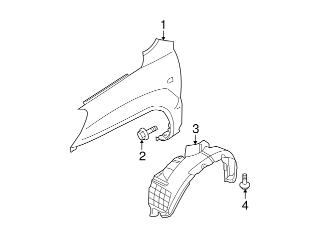 2005-2008 Kia Sportage Fender Liner - Driver's Side (LH) 86811-1F000 ...