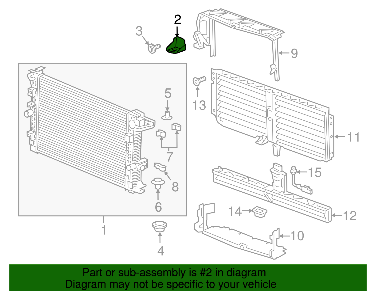 2018-2024 GM Radiator Upper Bracket 84981710 GM | GMPartsDirect.com