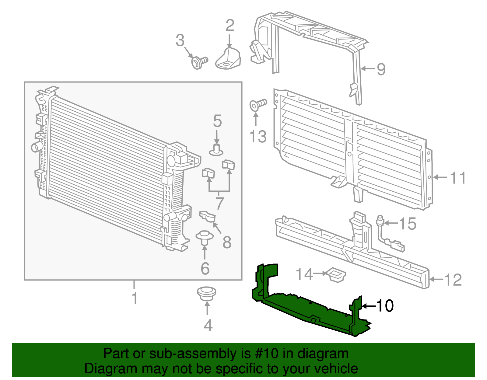 2022-2024 GMC Terrain Radiator Air Lower Baffle 84254387 GM ...