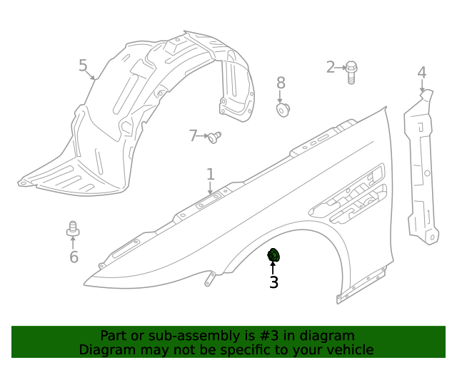 1997-2024 Hyundai Fender Nut 13271-06001 | QuirkParts