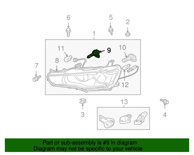 MS820959 - High Beam Bulb 2007-2022 Mitsubishi | Mitsubishi Direct Parts