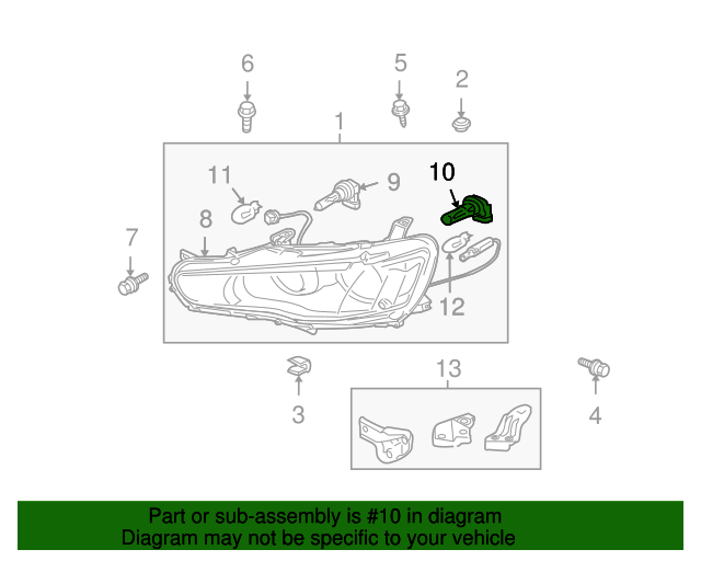 2007-2017 Mitsubishi Low Beam Bulb MS820960 | Mitsubishi Parts ...