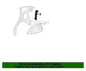 64334-TF0-J00ZZ - Quarter Panel Reinforcement 2012-2013 Honda Fit ...