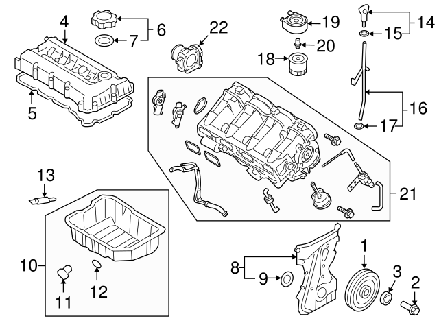 2009-2012 Hyundai Valve Cover Gasket 22441-2G600 | OEM Parts Online