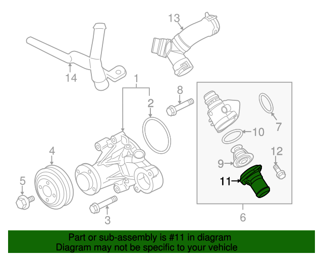 2011-2019 Ford Water Outlet BR3Z-18599-A | QuirkParts