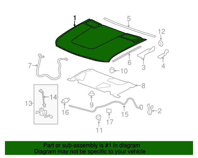 2011-2014 Chevrolet Hood 20952912 GM | GMPartsDirect.com