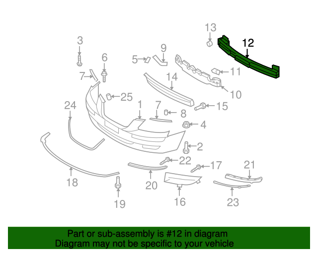 86530-3K550 - Bumper Cover Reinforcement 2009-2010 Hyundai Sonata ...