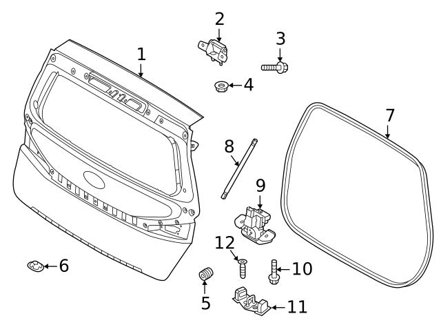 72800-K0001 - Lift Gate 2020-2022 Kia Soul | Kia.Parts Store