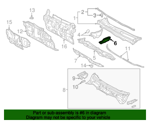 55724-33090 - Cowl Panel Reinforcement 2013-2018 Lexus ...