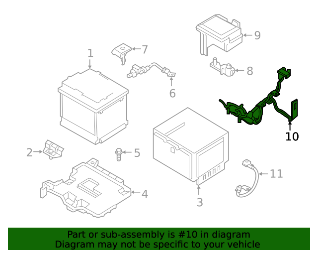 91850-J3120 - Battery Cable 2019-2021 Hyundai Veloster ...