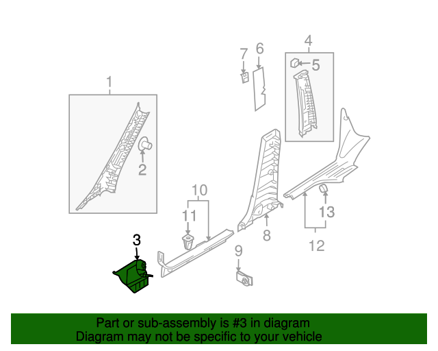 Hyundai - 85823-3L000-WK - Cowl Trim - 2006-2011 Hyundai Azera | OEM ...