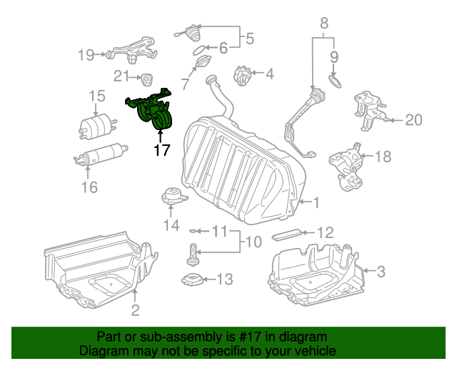 202-471-13-41 - Fuel Pump Assembly Lower Bracket 1995-2006 Mercedes ...