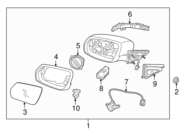 87611-B1351 - Door Mirror Glass 2015-2020 Hyundai | AutoNationParts.com