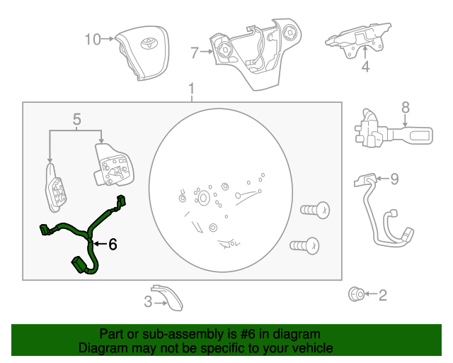 2011-2019 Toyota Steering Wheel Wiring Harness 84523-42010 | OEM Parts ...