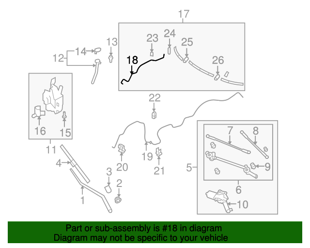 2007-2020 Infiniti Washer Hose B7461-89910 | AutoNationParts.com