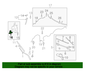 28920-CA000 - Windshield Washer Pump 2008-2020 Infiniti ...