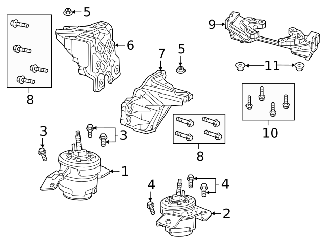 2020-2021 Jeep Gladiator Motor Mount Bolt - Passenger Side (RH ...