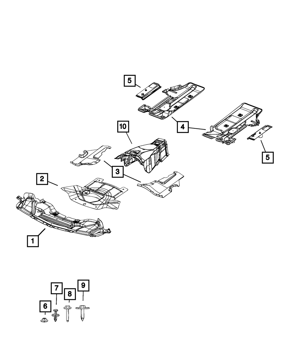 68184165AG - Front Belly Pan 2015-2023 Dodge Challenger | Mopar Factory ...