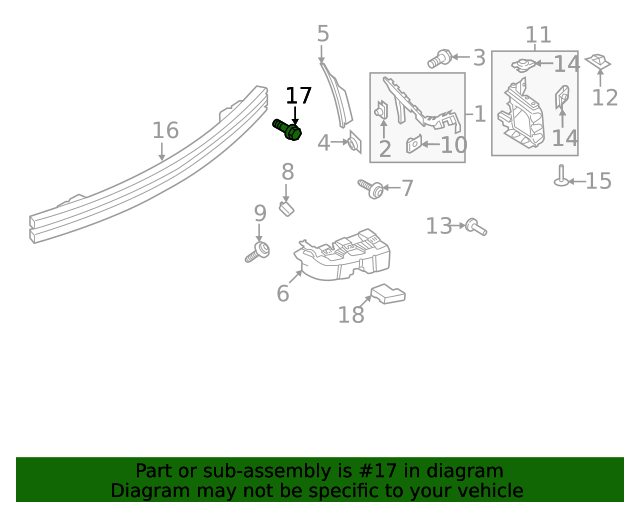 2020-2022 Ford Mustang Bumper Impact Bar Bolt kr3z17757a | TascaParts.com