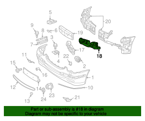 209-885-23-37 - Bumper Impact Absorber 2007-2008 Mercedes-Benz CLK 63 ...