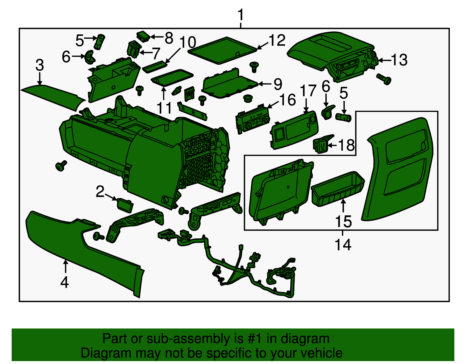 2018-2019 GMC Yukon Console Assembly 84329229 | Shop Matick Buick GMC