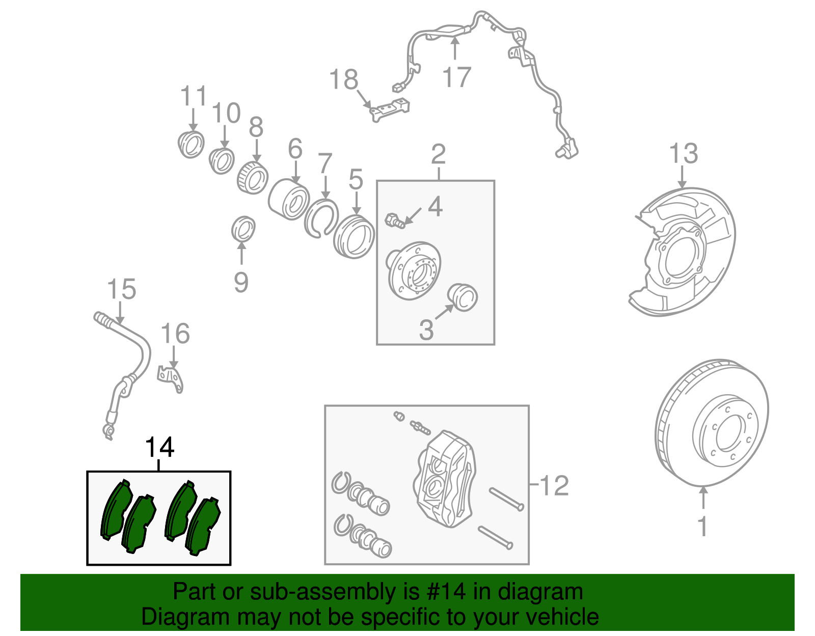 1999-2004 Toyota Tacoma 1999-2004 Toyota Tacoma - Disc Brake Pad Set ...